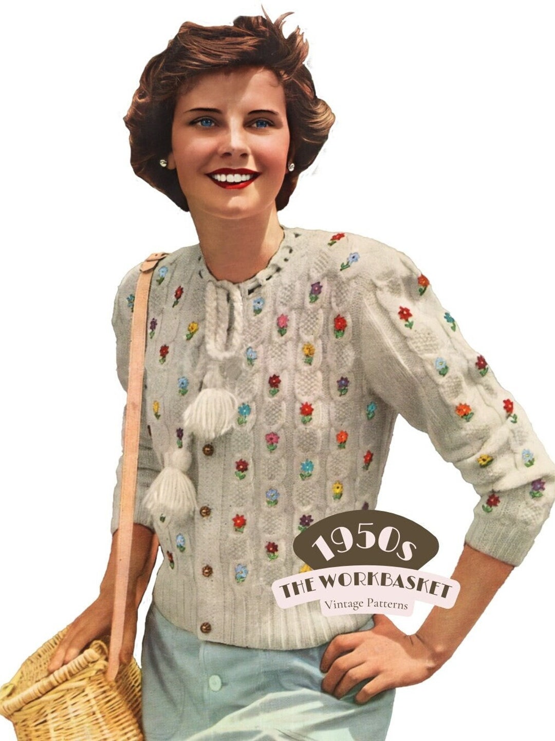 1950s Lea Tyrolean Style Cardigan Knitting Pattern - Etsy