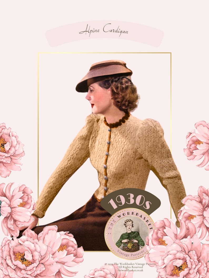 1930s Alpine Cardigan Knitting Pattern - Etsy