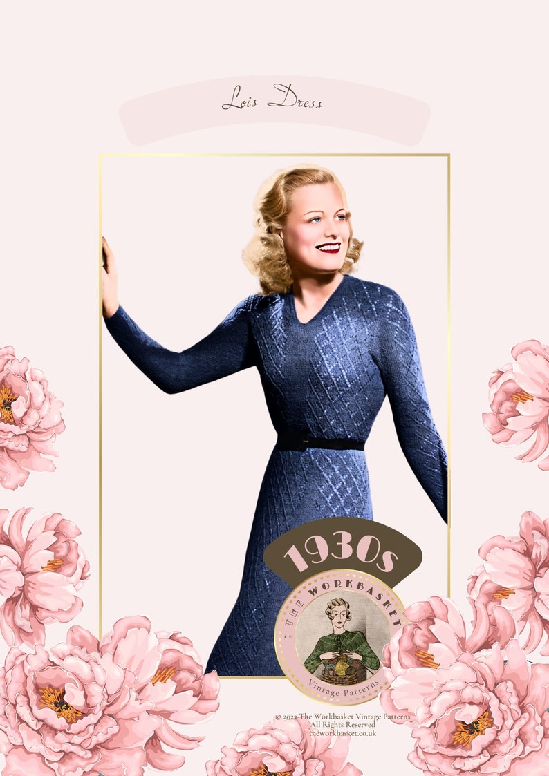 1930s Lois Dress Knitting Pattern - Etsy Canada