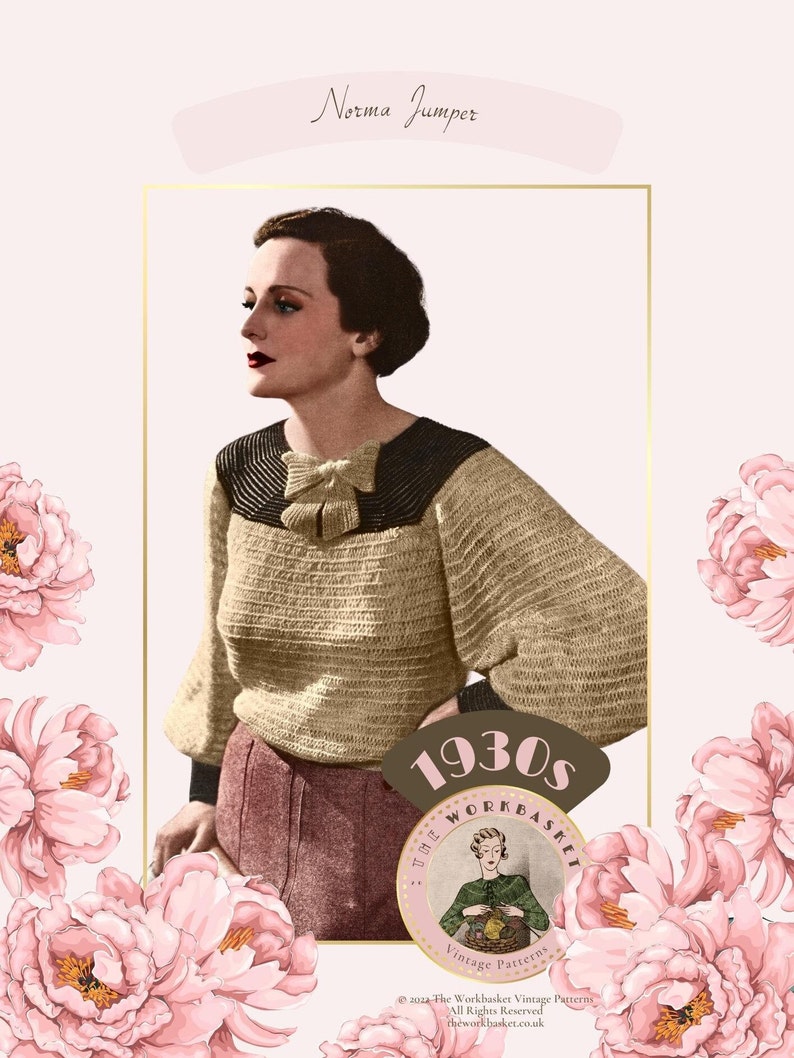 1930s Norma Jumper Knitting Pattern - Etsy