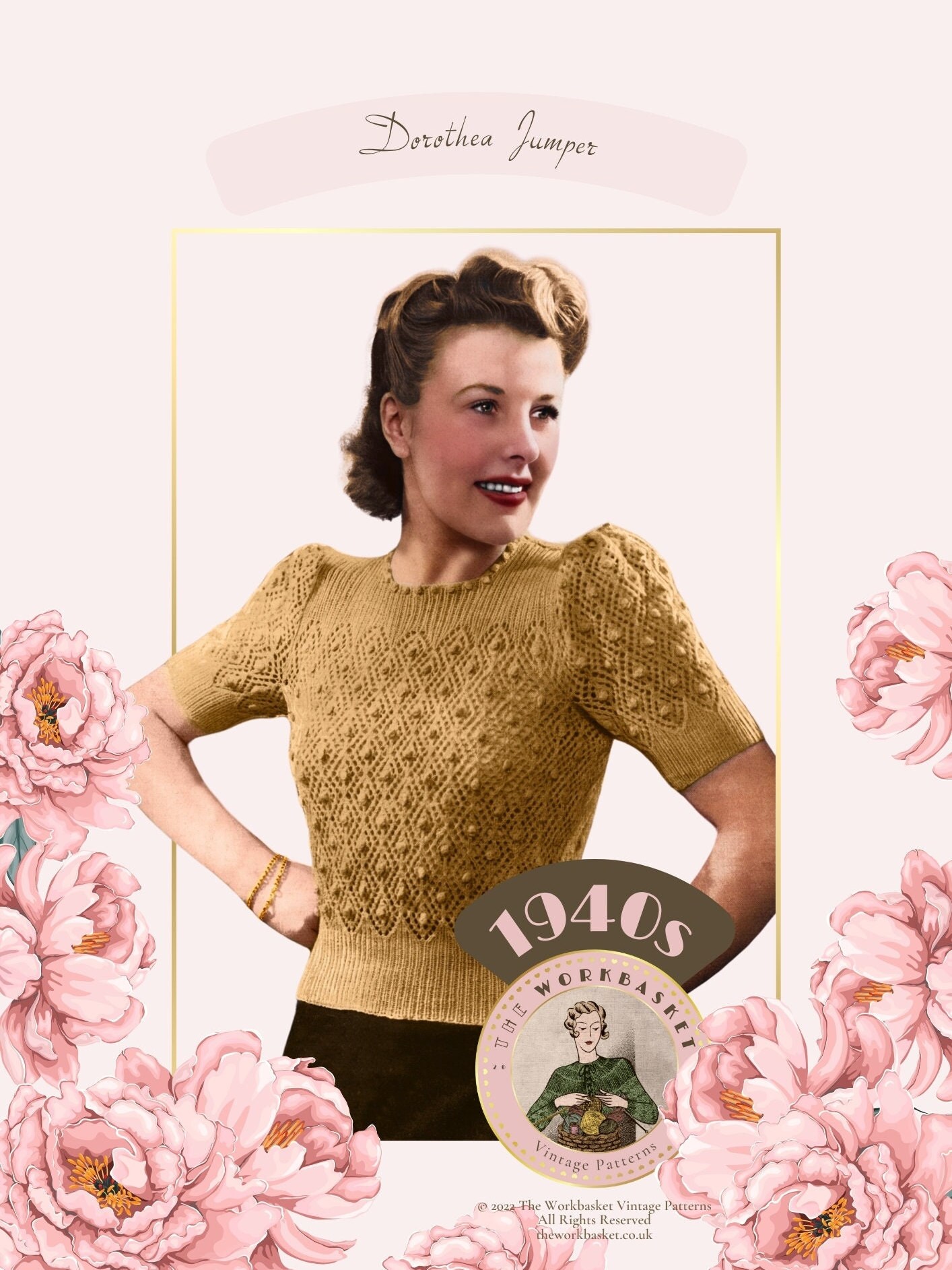 1940s Dorothea Jumper Knitting Pattern - Etsy