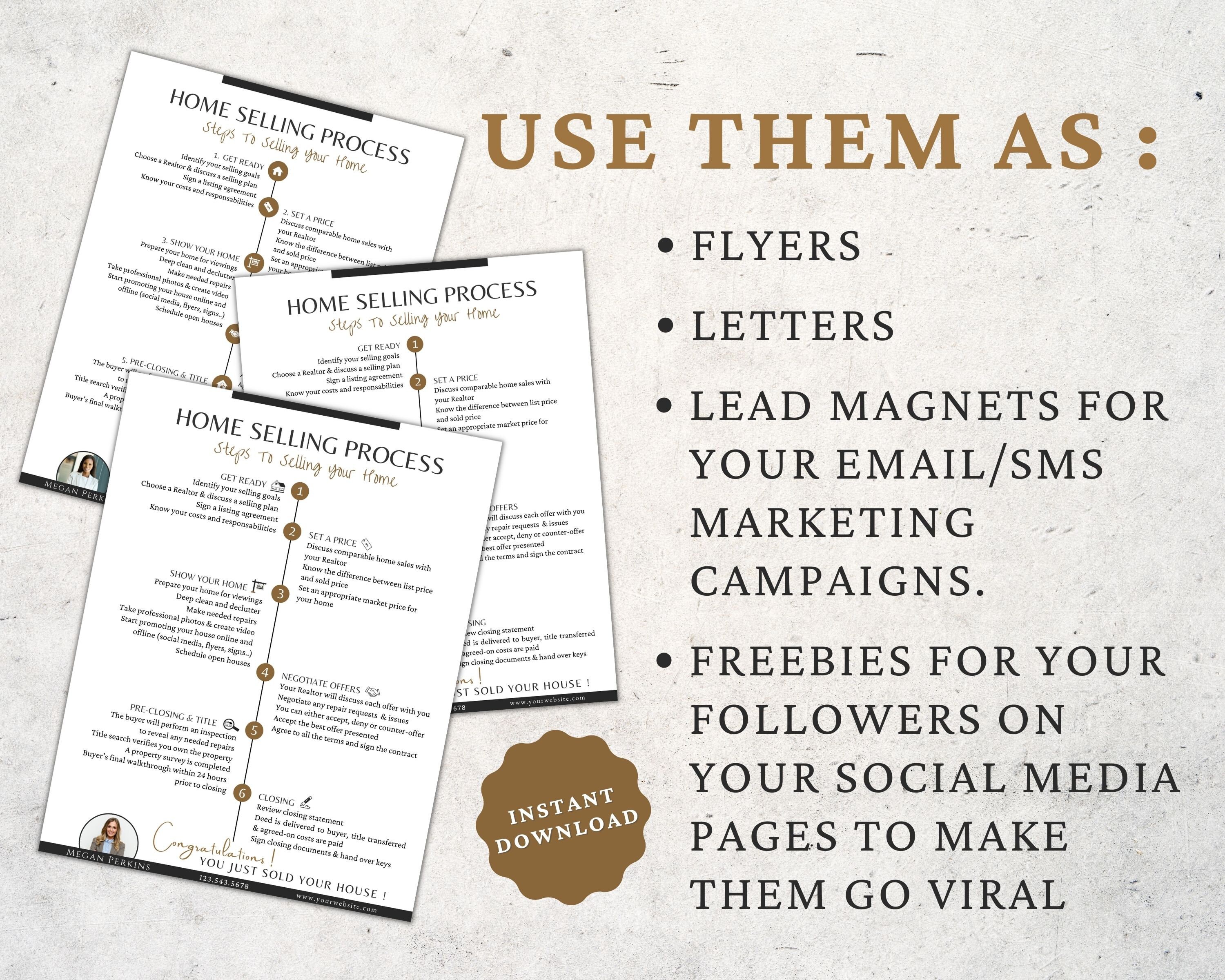 Home Selling Process Flyer, Canva Template for Realtors, Home Selling ...