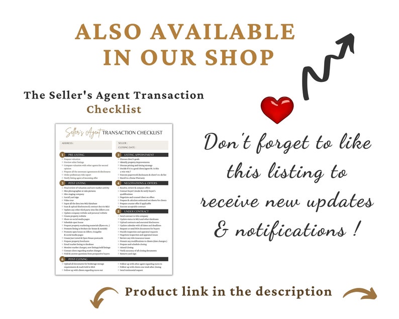 Buyer's Agent Transaction Checklist, Real Estate Buyer Transaction ...