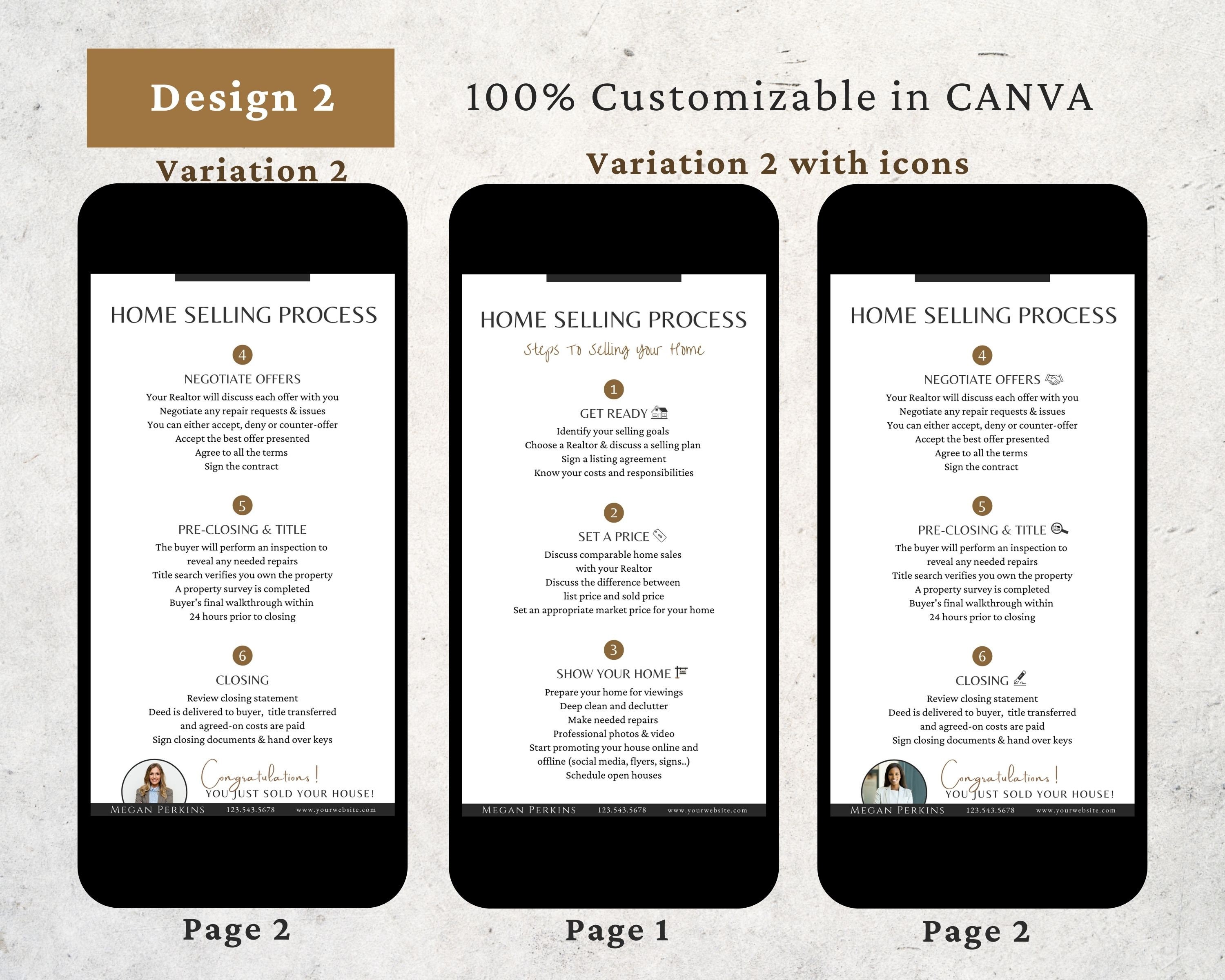 Home Selling Process Textable Templates for Realtors, Canva, Home ...