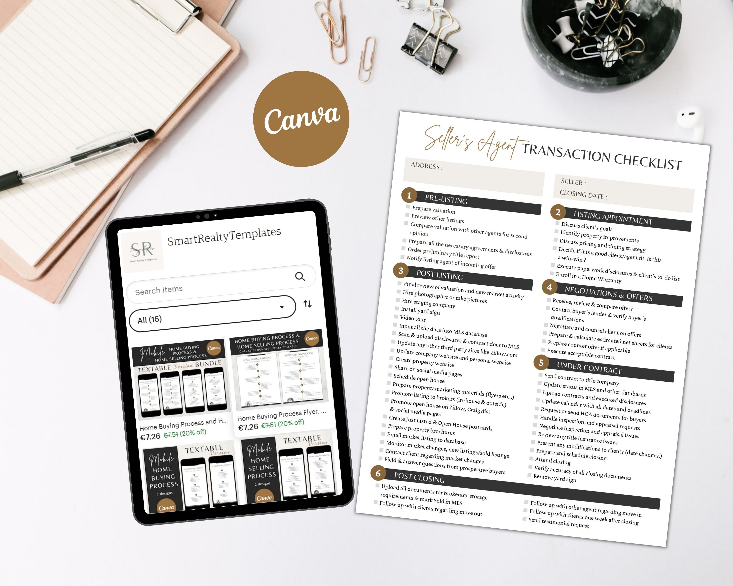 Seller Agent Transaction Checklist, Real Estate Transaction Checklist ...
