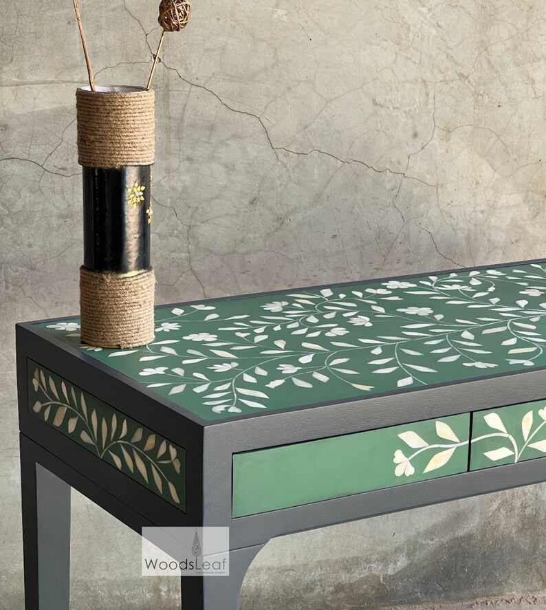 Beautiful Bone Inlay Desk - Etsy