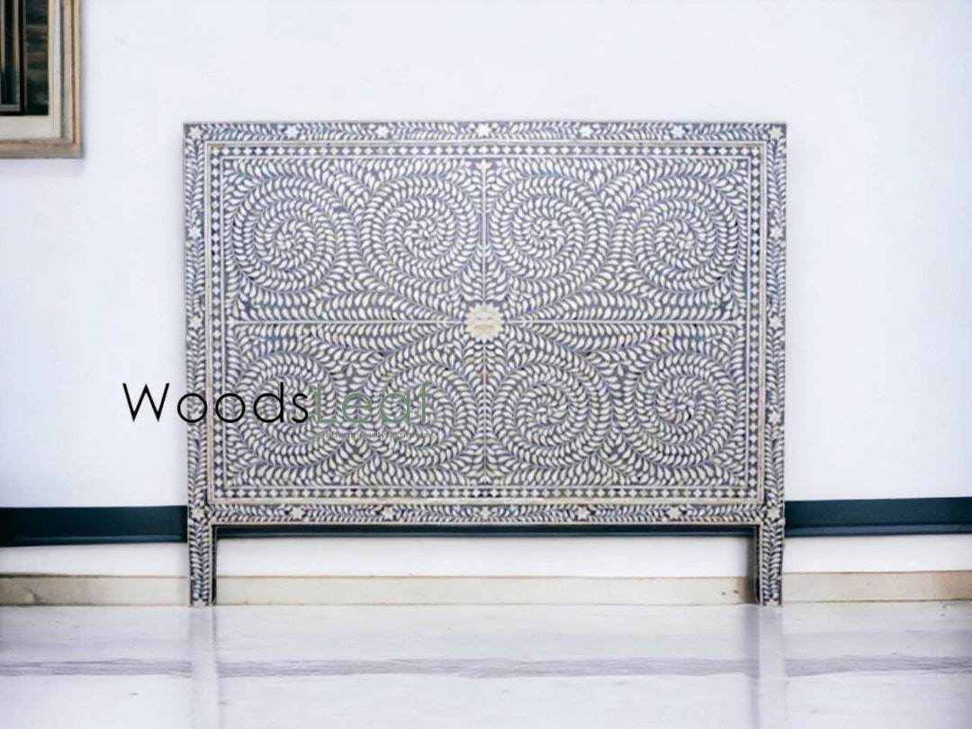 Bone Inlay Beautiful Bed Headboard Handmade Bone Inlay Wooden - Etsy