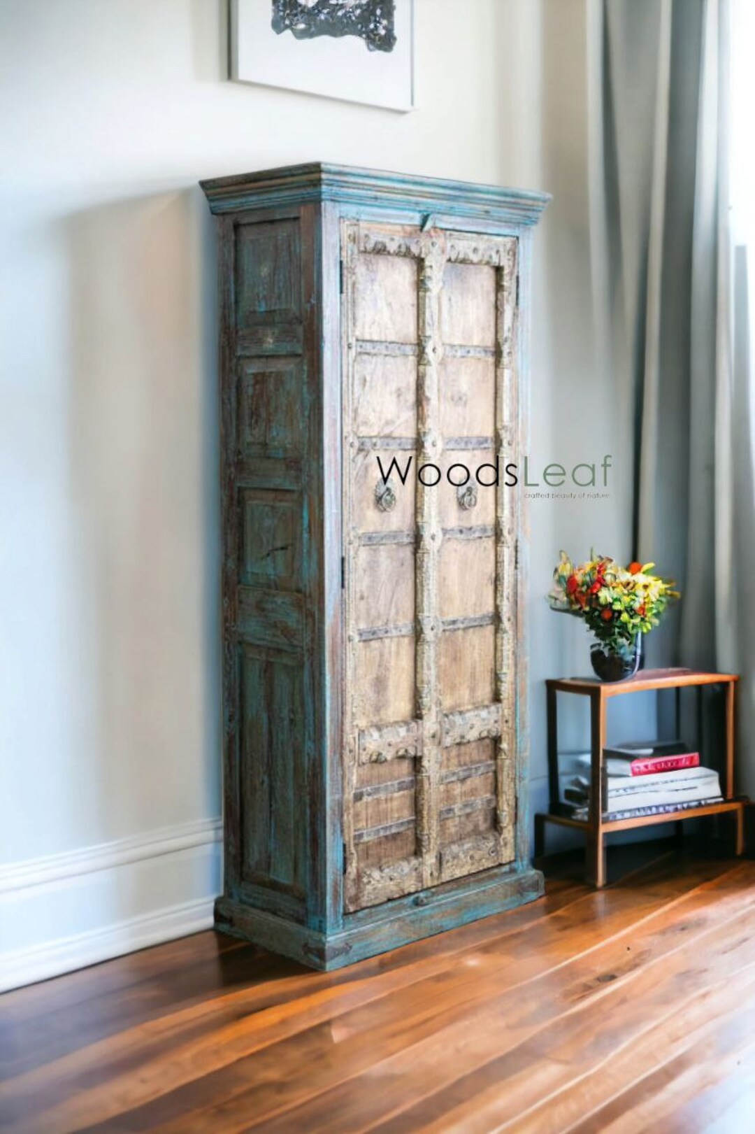Handmade Vintage Antique Solid Wood Cabinet Carved Cabinet Finish ...
