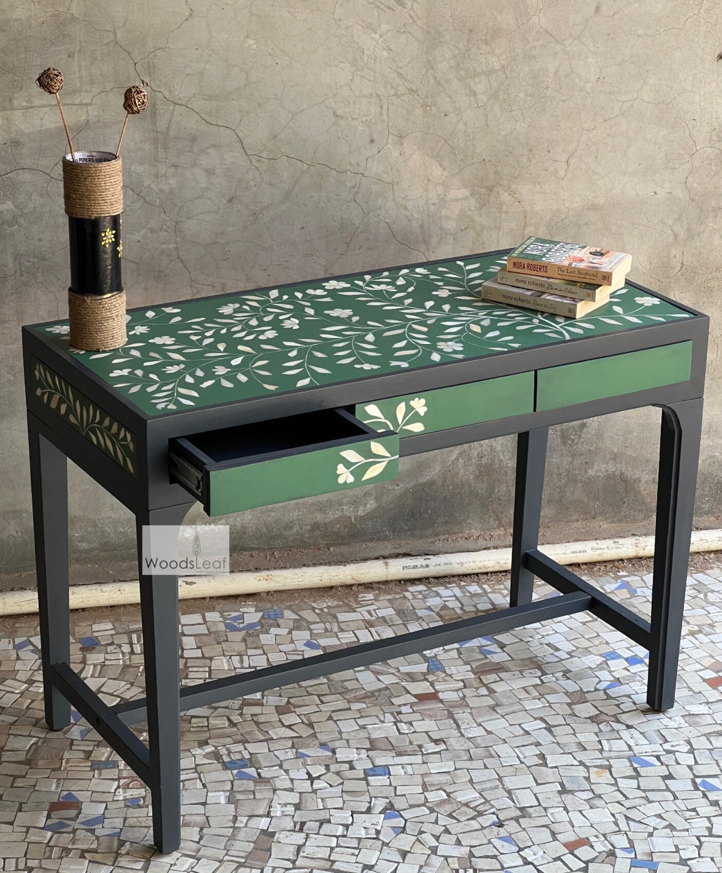 Beautiful Bone Inlay Desk - Etsy