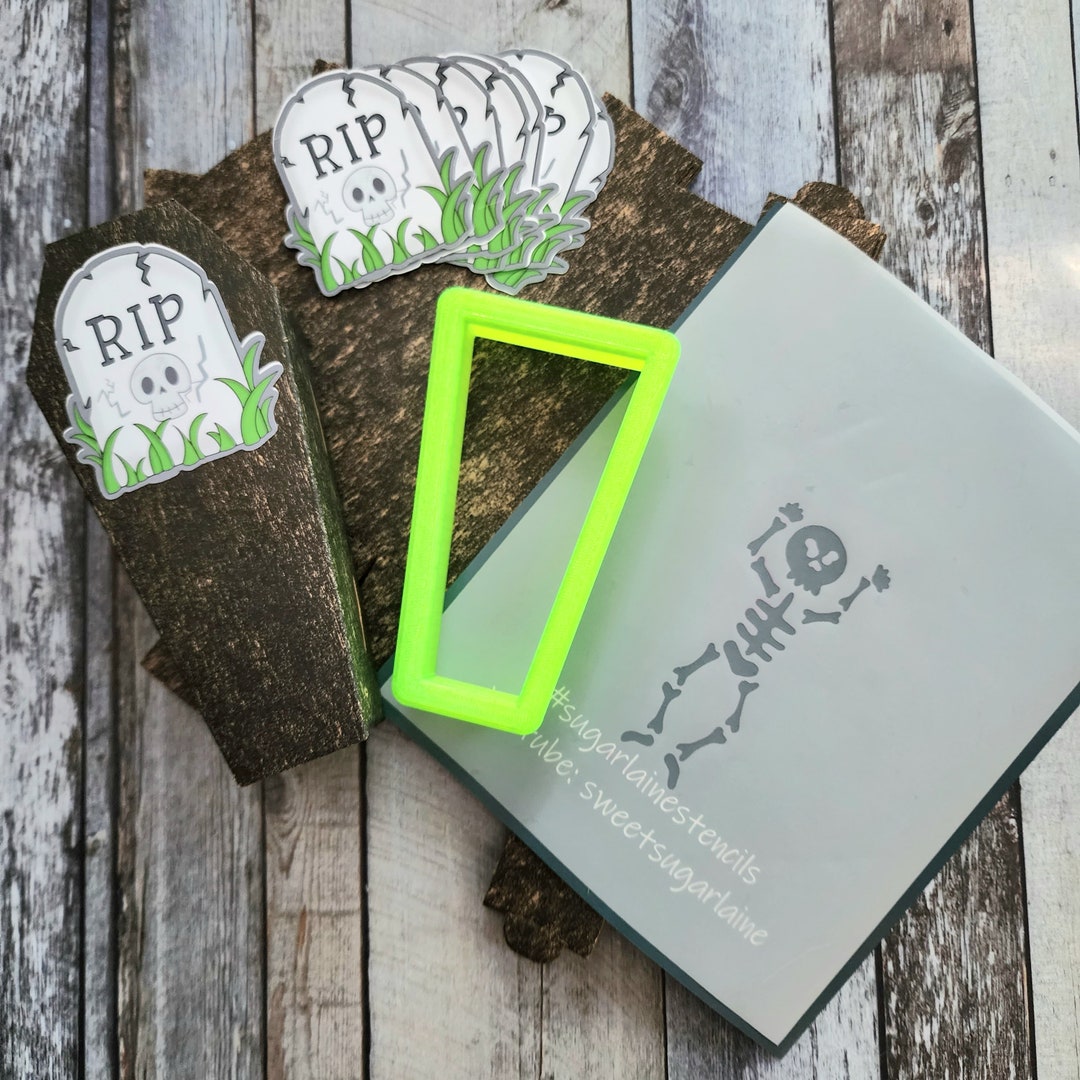 Coffin Cutter Skeleton Silk Stencil Coffin Boxes Tombstone - Etsy