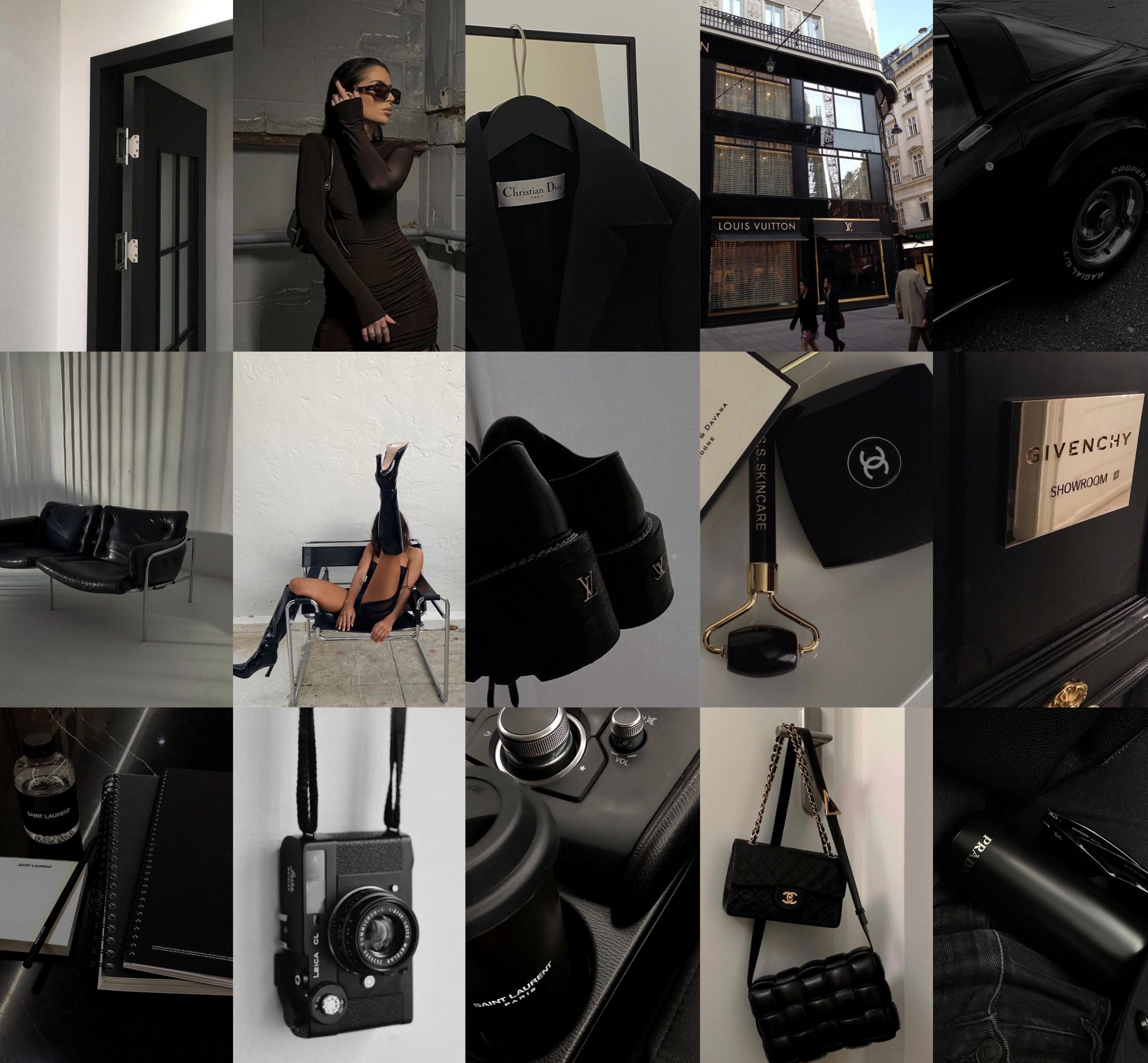 100 PCS Black Luxury Wall Collage Kit Dark Aesthetic Wall - Etsy