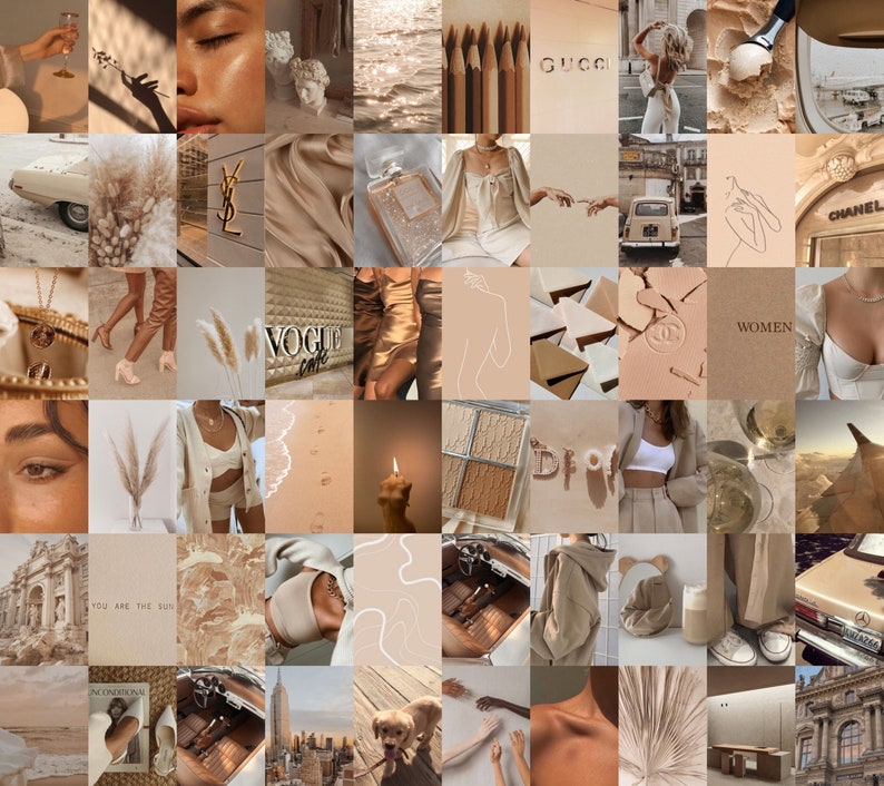 100 PCS Beige Aesthetic Wall Collage Nude Aesthetic Wall Collage Kit ...