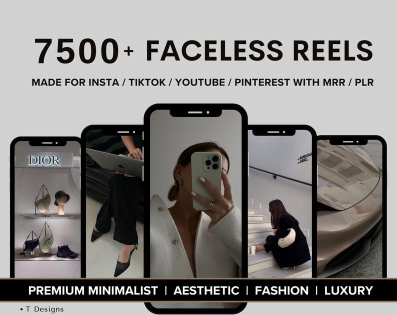 7500+ Faceless Aesthetic Videos for Instagram Reels Minimalist Faceless ...