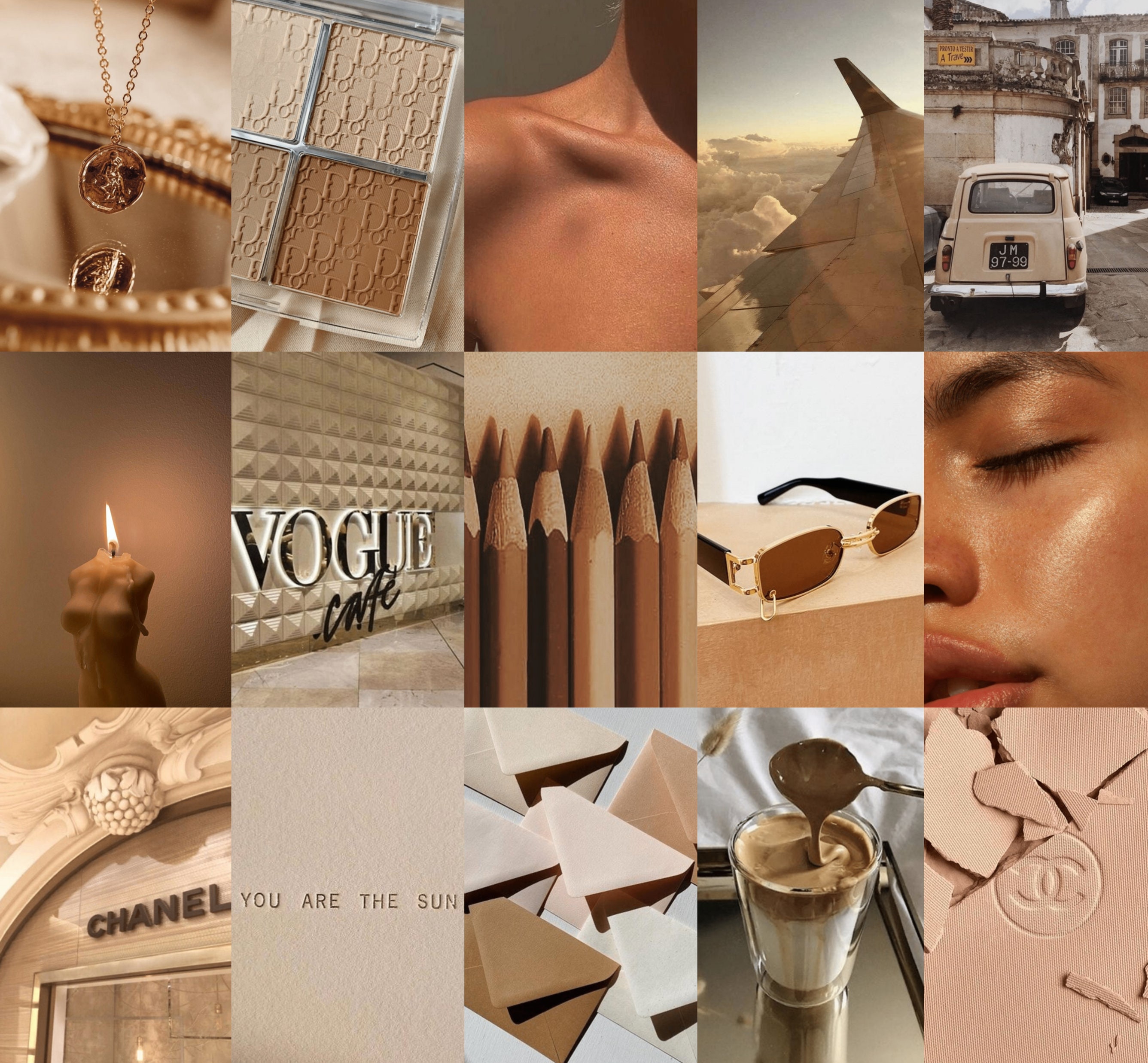 100 PCS Beige Aesthetic Wall Collage Nude Aesthetic Wall Collage Kit ...