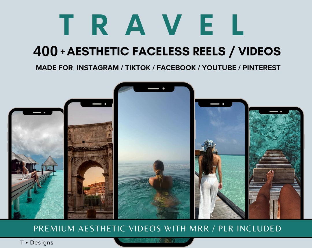 400+ Faceless Travel Aesthetic Videos for Instagram Reels Minimalist ...