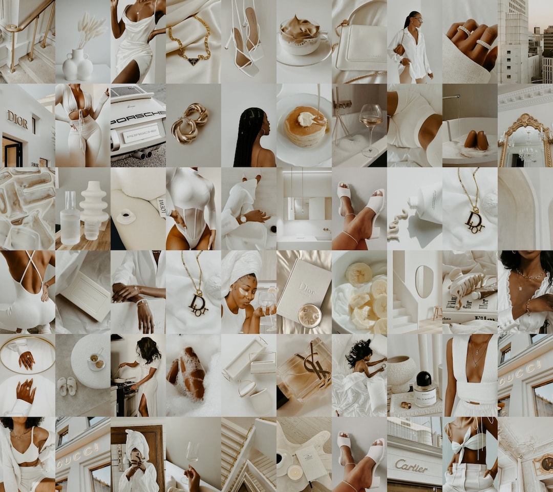 63 PCS | Minimalist Aesthetic Wall Collage | White Aesthetic Wall ...