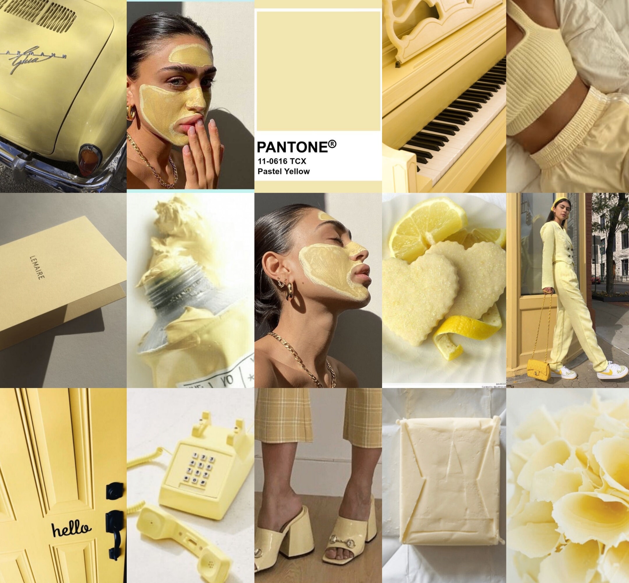 100 PCS | Pastel Yellow Aesthetic Wall Collage | Yellow Aesthetic Wall ...