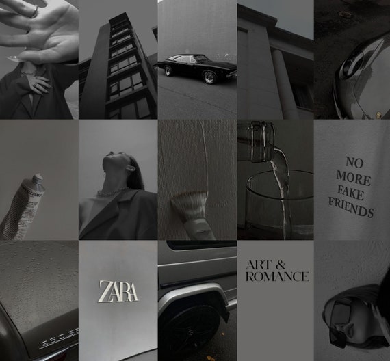 100 PCS Grey Aesthetic Wall Collage Grey Aesthetic Wall | Etsy