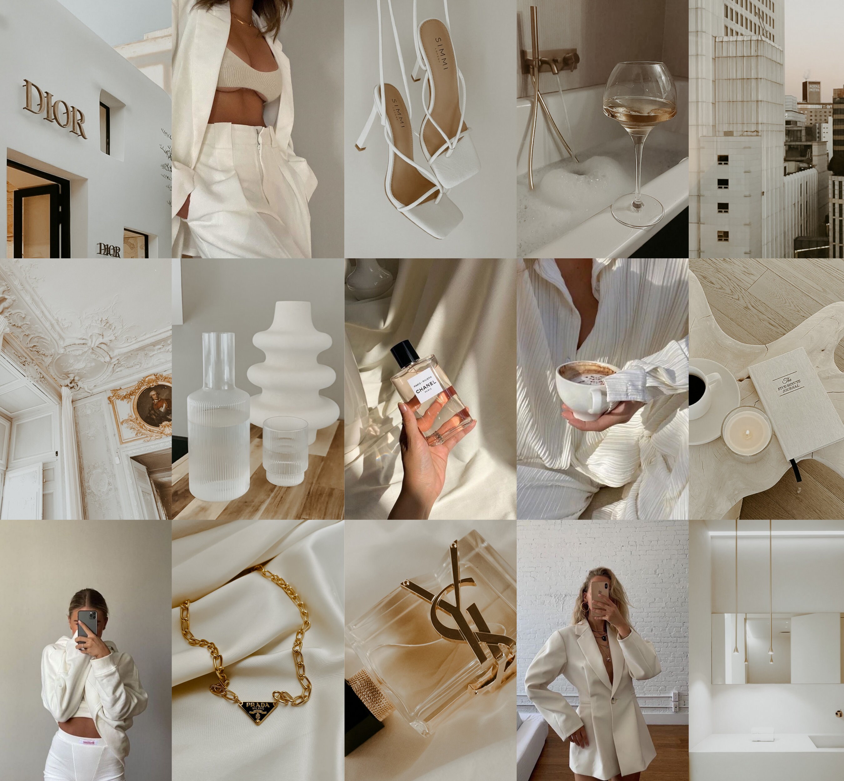 63 PCS | Minimalist Aesthetic Wall Collage | White Aesthetic Wall ...