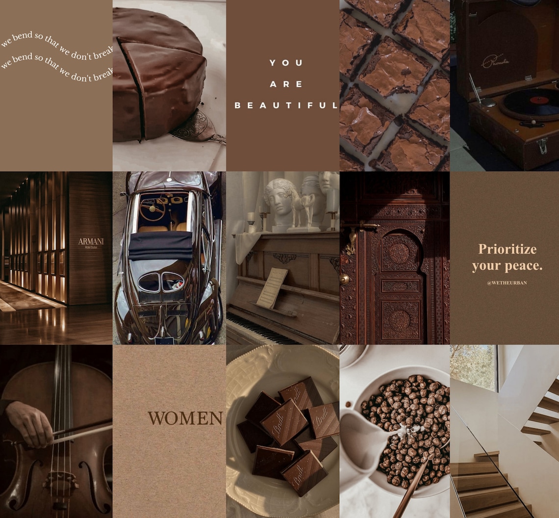 100 PCS Brown Aesthetic Wall Collage Coffee Aesthetic Wall - Etsy