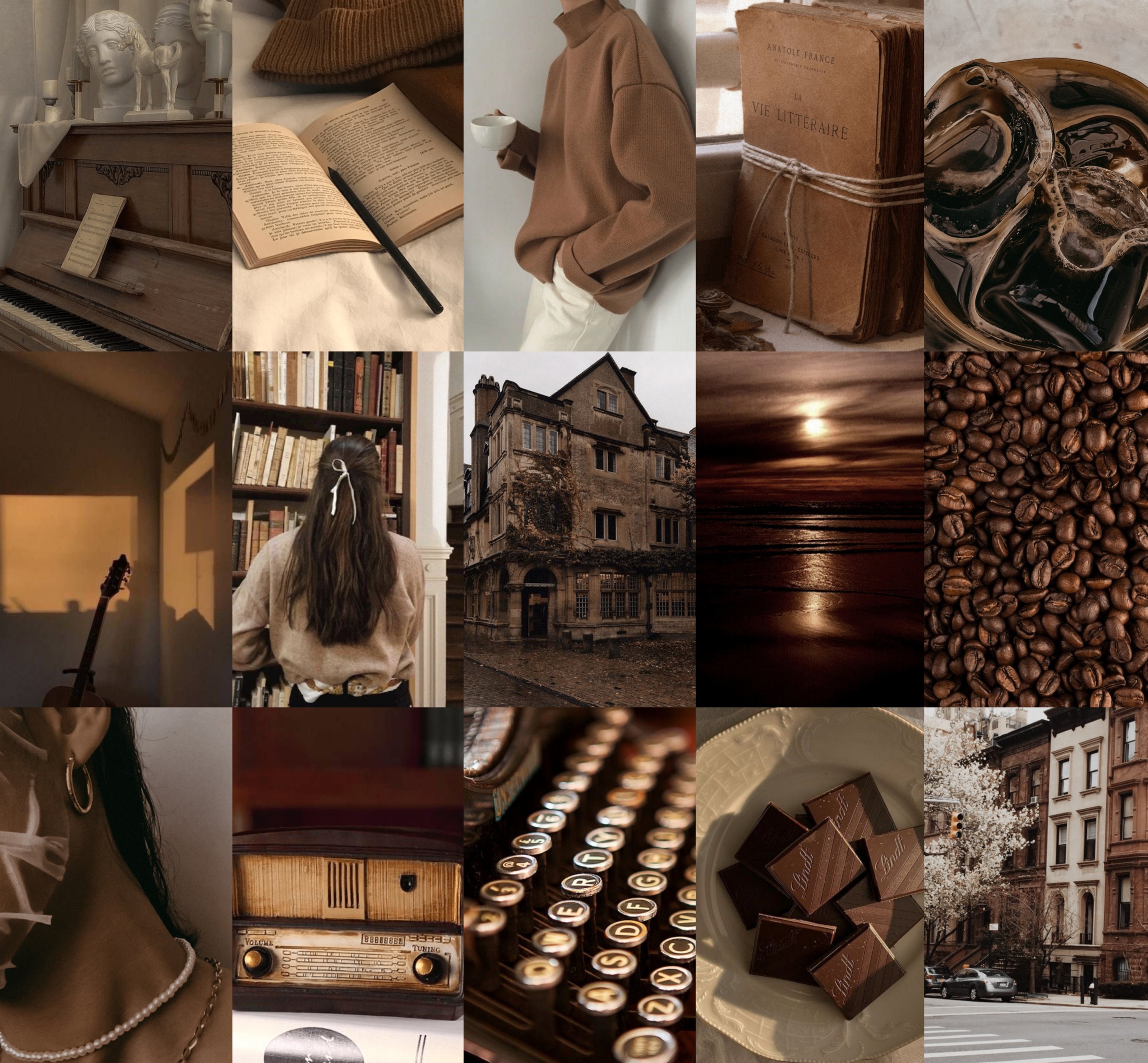 100 PCS | Brown Aesthetic Wall Collage | Coffee Aesthetic Wall Collage ...
