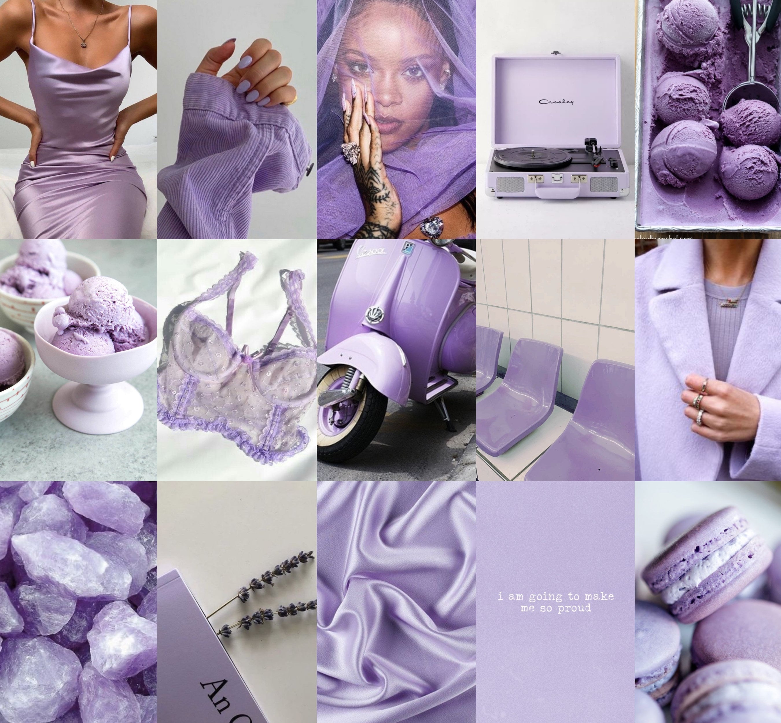 90 PCS | Lavender Aesthetic Wall Collage | Lilac Aesthetic Wall Collage ...