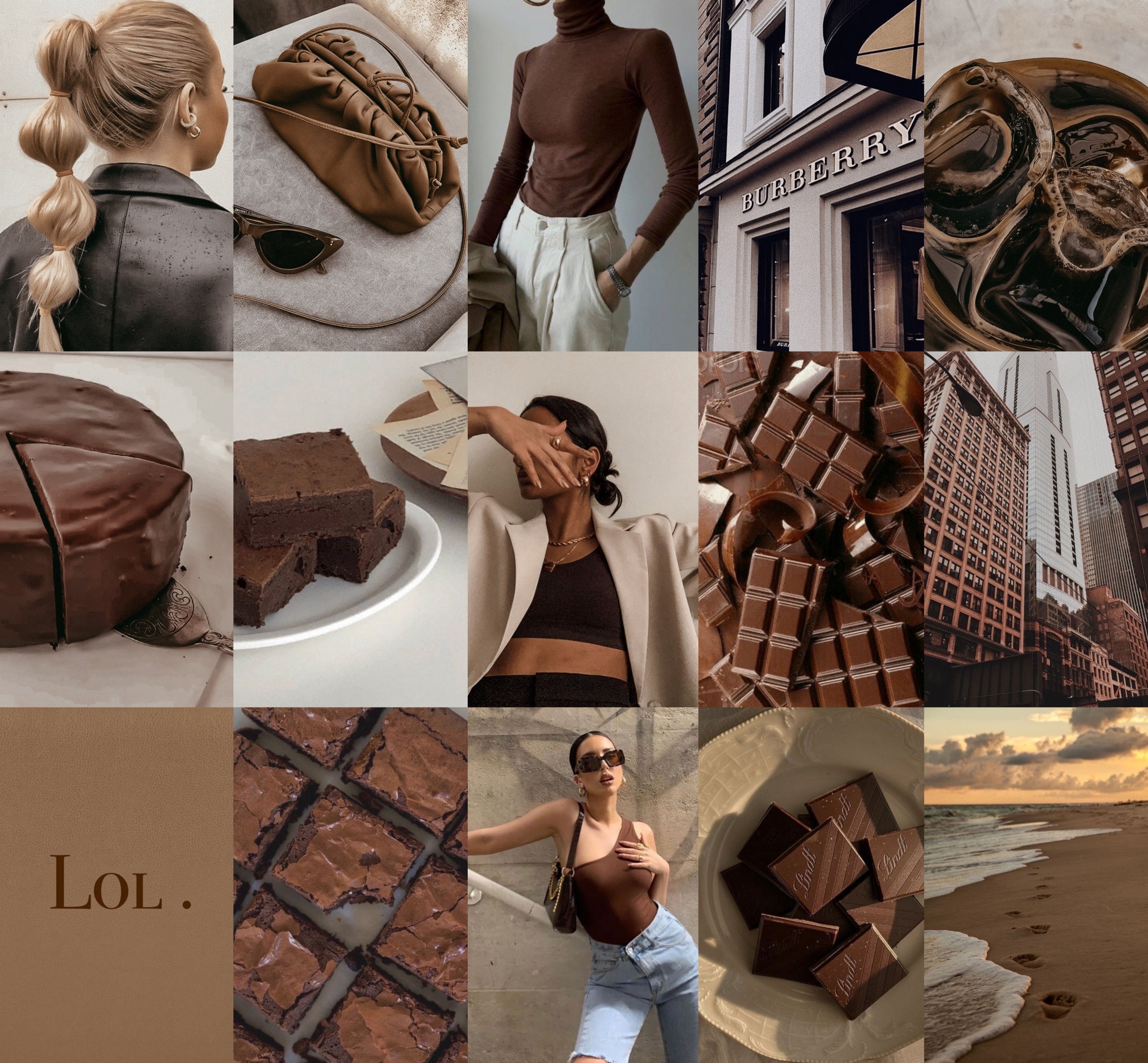 100 PCS | Brown Aesthetic Wall Collage | Coffee Aesthetic Wall Collage ...