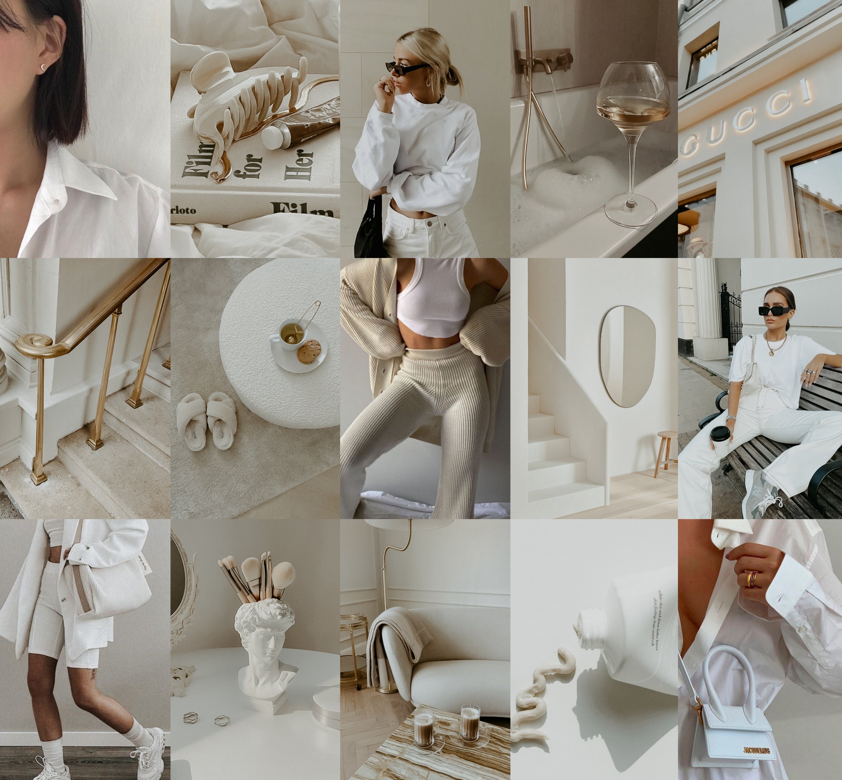 63 PCS | Minimalist Aesthetic Wall Collage | White Aesthetic Wall ...