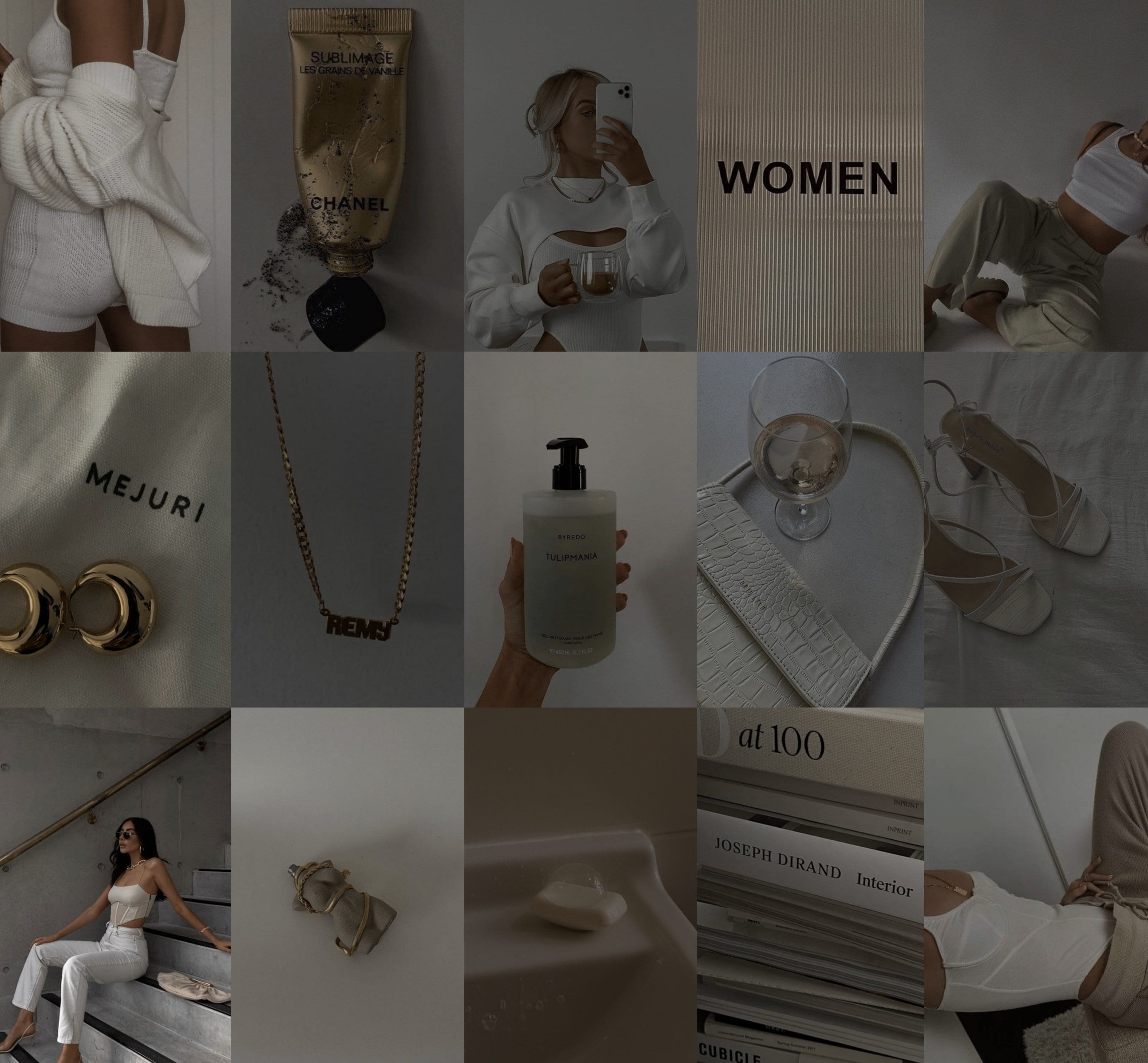 100 PCS Dark Cream Aesthetic Wall Collage Moody Cream Aesthetic Wall ...