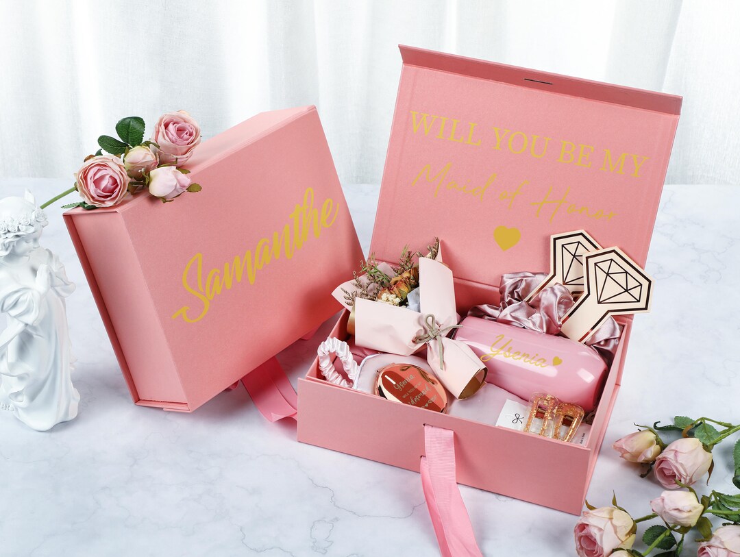 Personalized Bridesmaid Gift Set Custom Anniversary Gift Box - Etsy