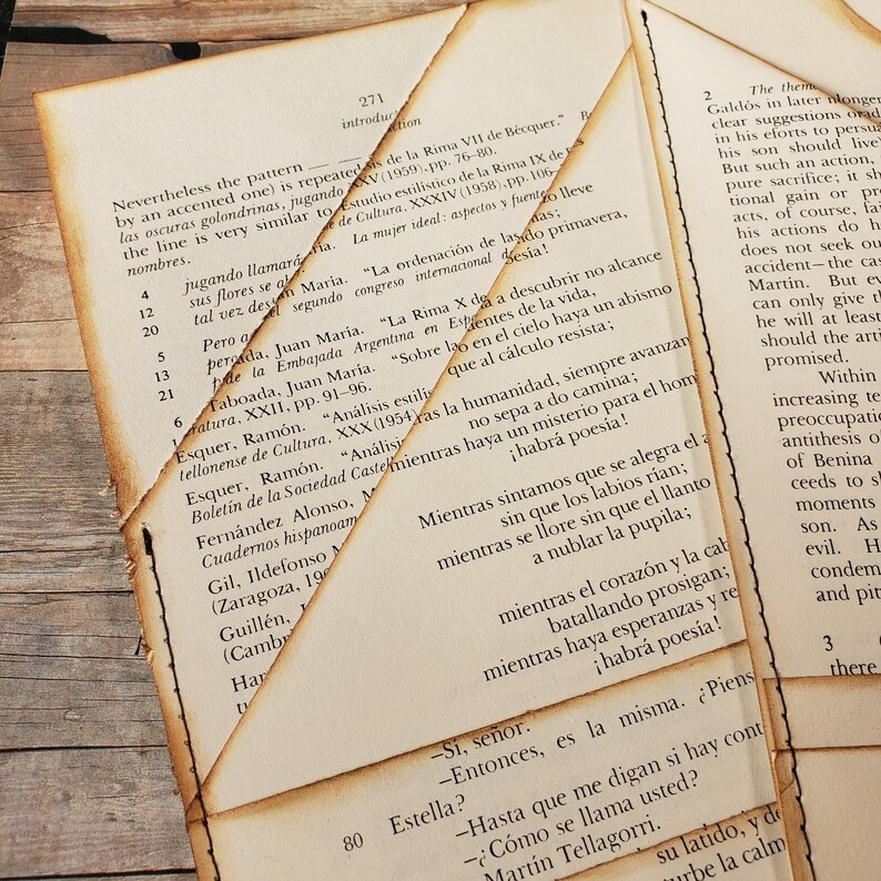 Vintage Book Page Pockets – Handmade Ephemera Storage for Junk ...
