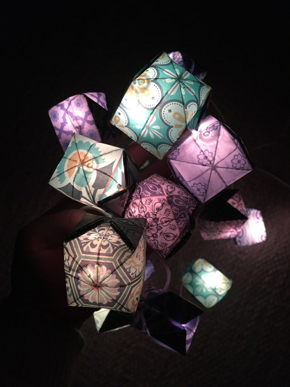 Mandala Origami String Lights blue 20 Lights | Etsy