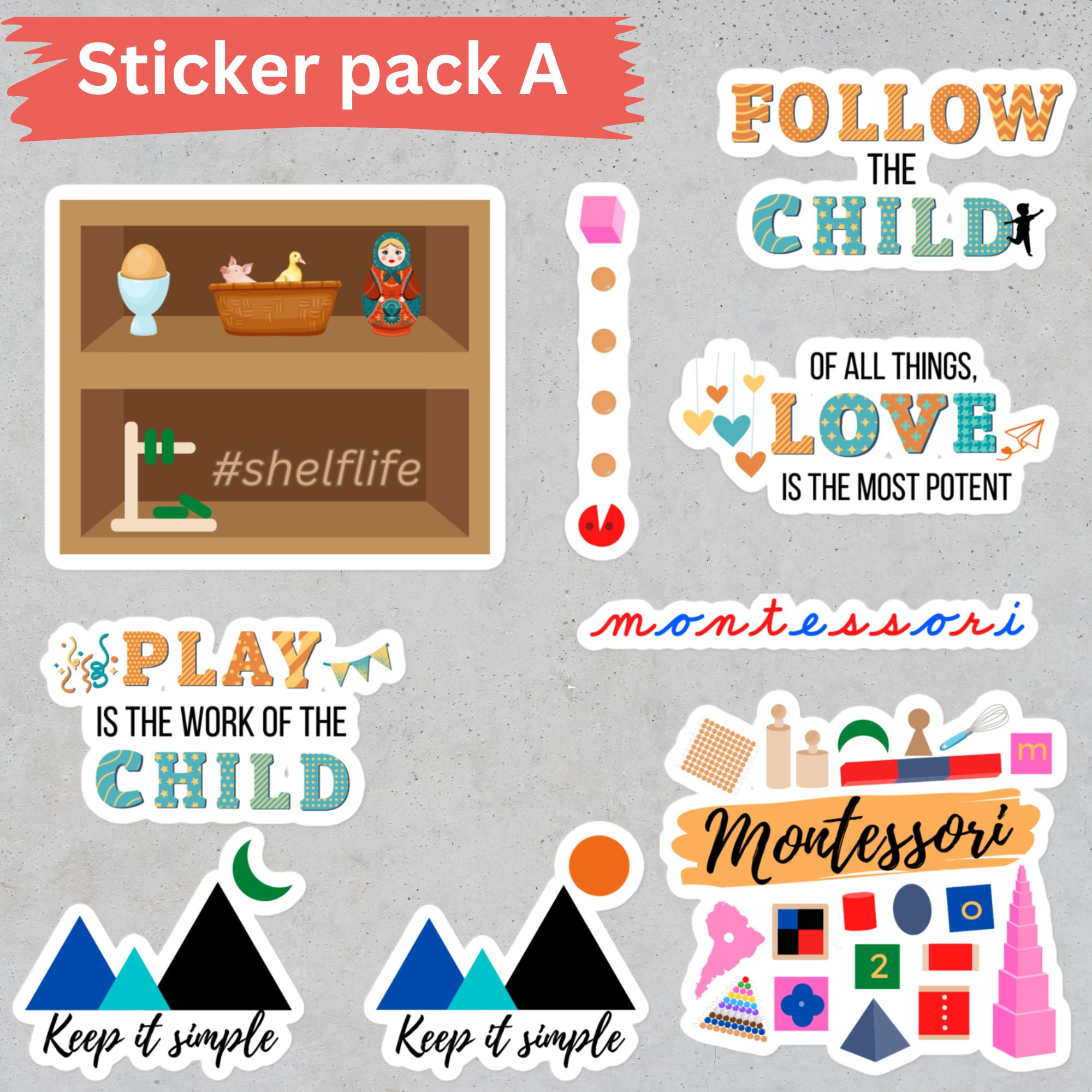 Montessori Sticker Pack Sticker Bundle Planner Stickers - Etsy