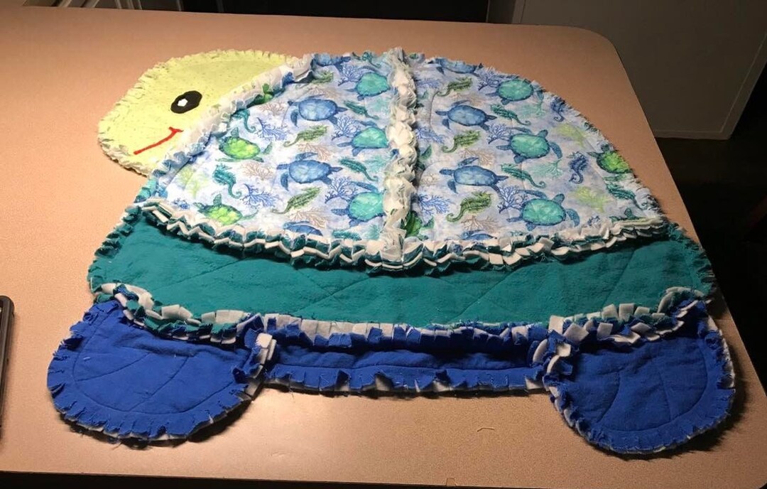 Baby Turtle Rag Quilt - Etsy