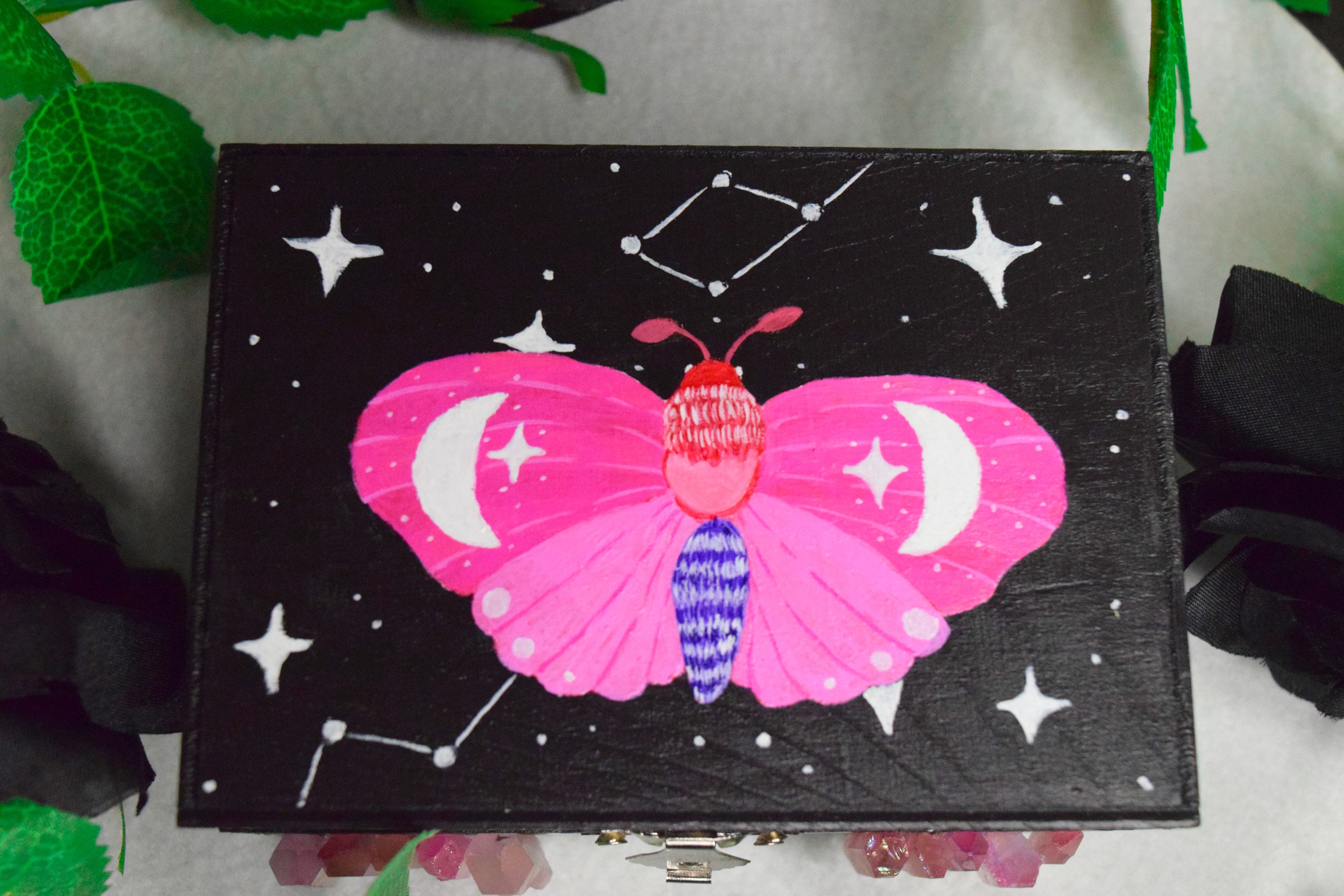 Jewelry Boxes Handmade Gothic Wooden storage Sacred Moth Jewelry Box ...