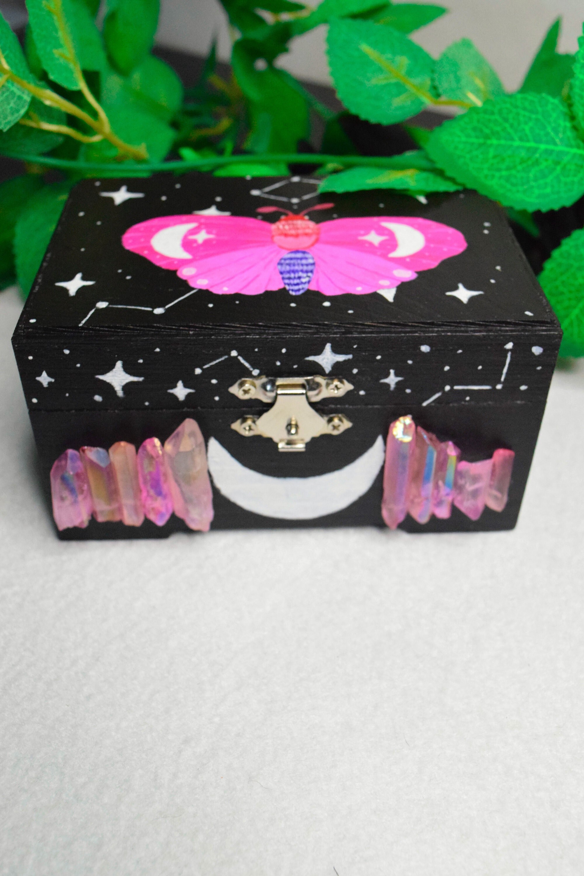 Jewelry Boxes Handmade Gothic Wooden storage Sacred Moth Jewelry Box ...