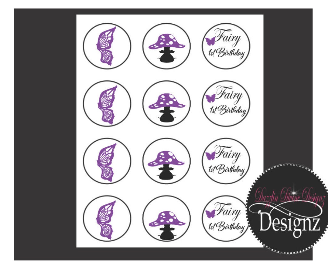 Fairy Cupcake Toppers Fairy Party Cupcake Toppers Pdf Etsy