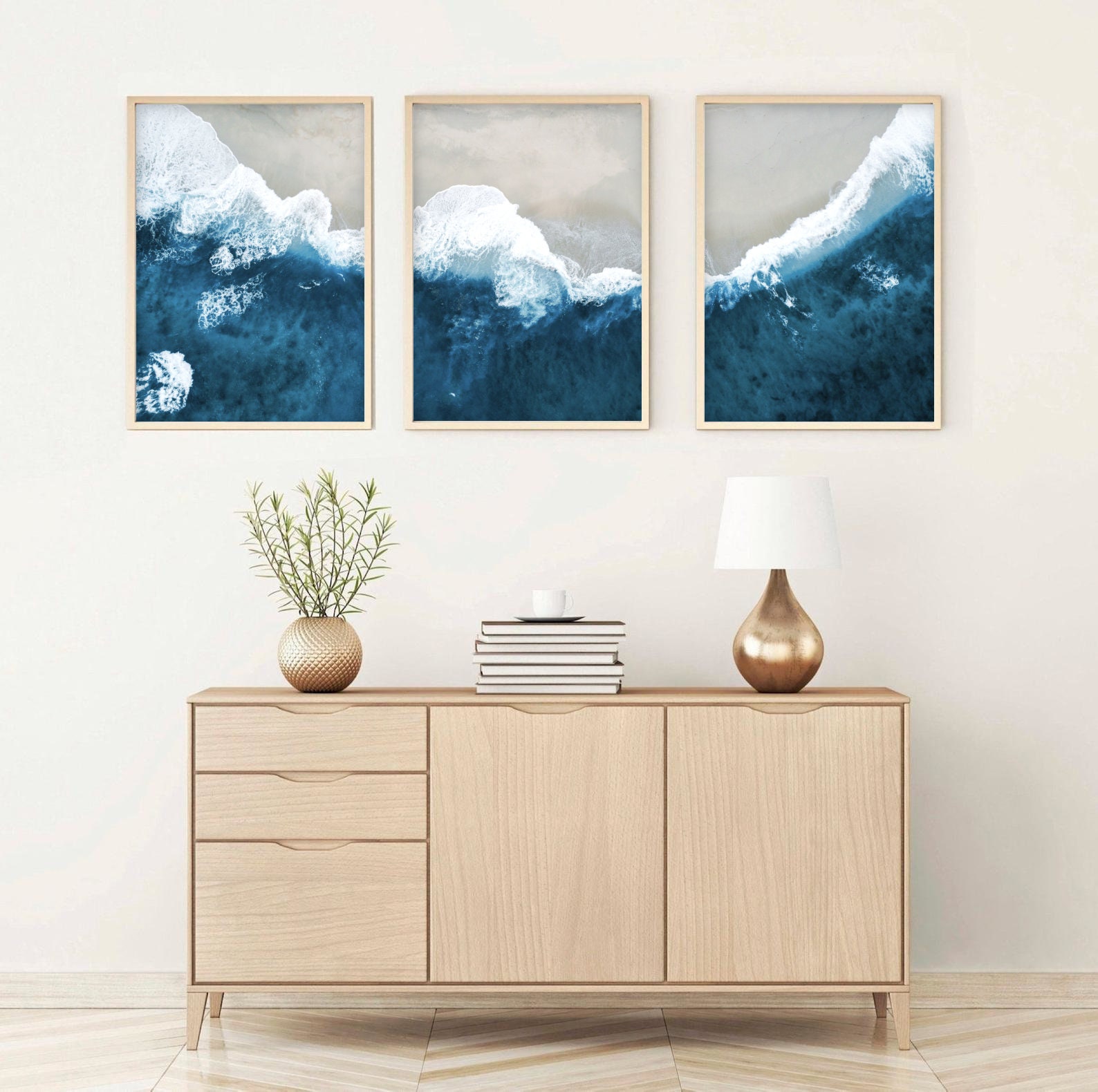 Indigo Wall Art, 3 Piece Wall Art, Dark Blue Wall Art, Triptych Wall ...