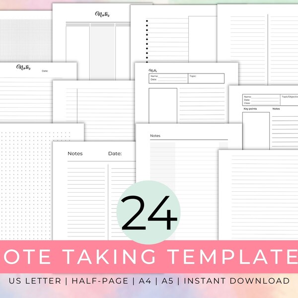Printable Notes Page, Notes Template, Note Taking, Writing Paper, Notes ...