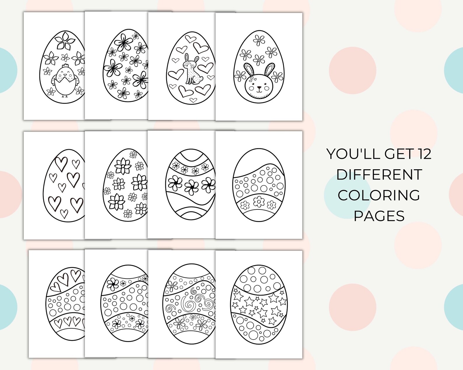 Printable Easter Egg Coloring Pages | Large Easter Egg Coloring Pages ...