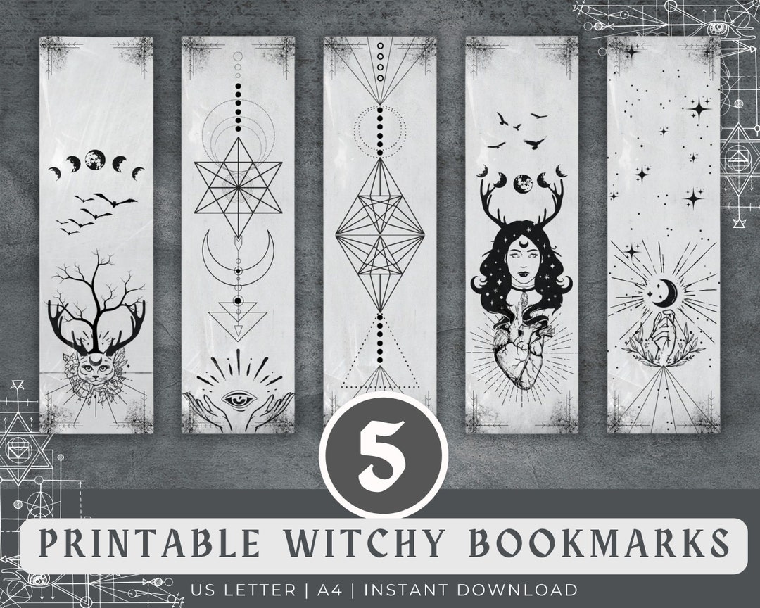 Witchy Bookmark Printable | Magic Bookmarks | Grimoire Bookmark ...