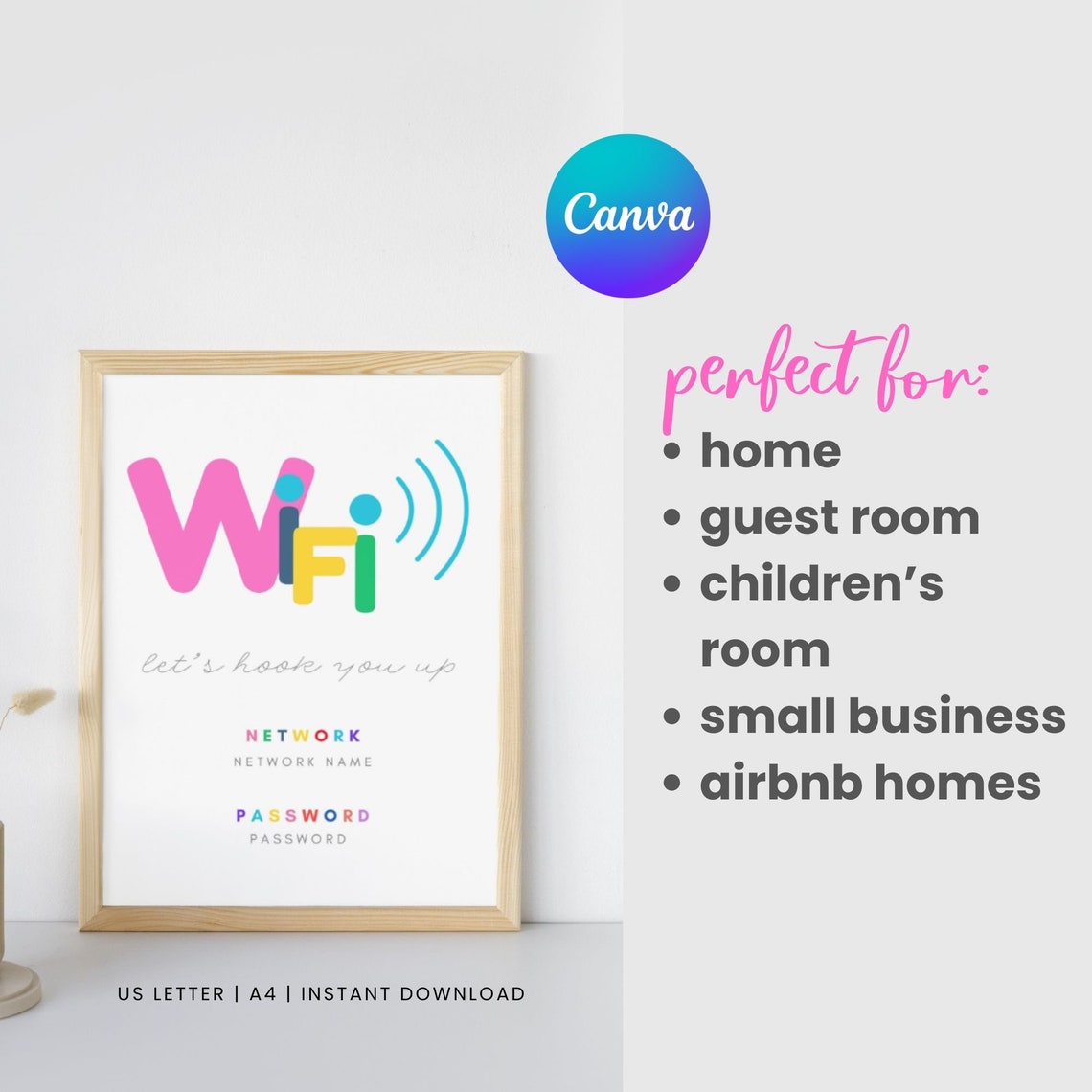 Editable Wifi Password Sign Template Home Wifi Sign Wifi Sign Printable ...
