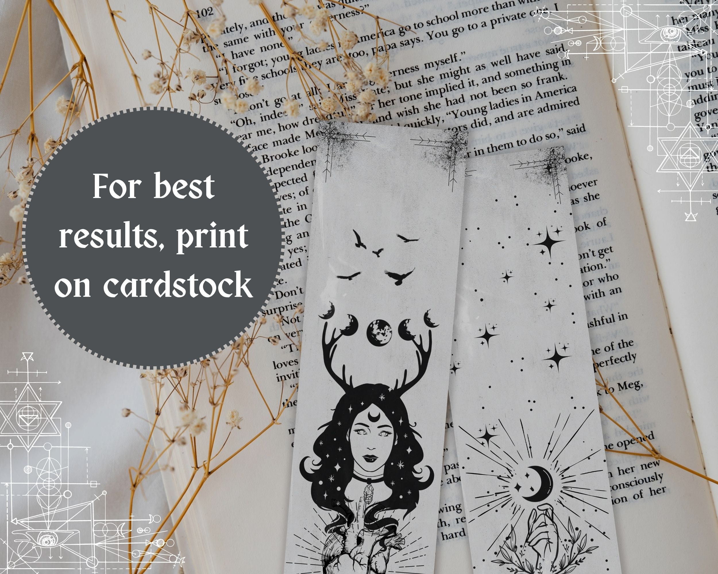 Witchy Bookmark Printable | Magic Bookmarks | Grimoire Bookmark ...
