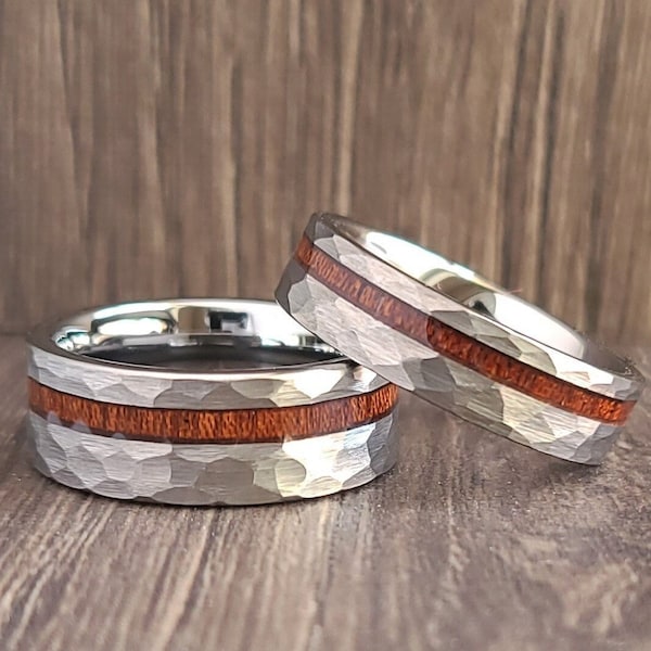 Silver Wood Ring - Etsy