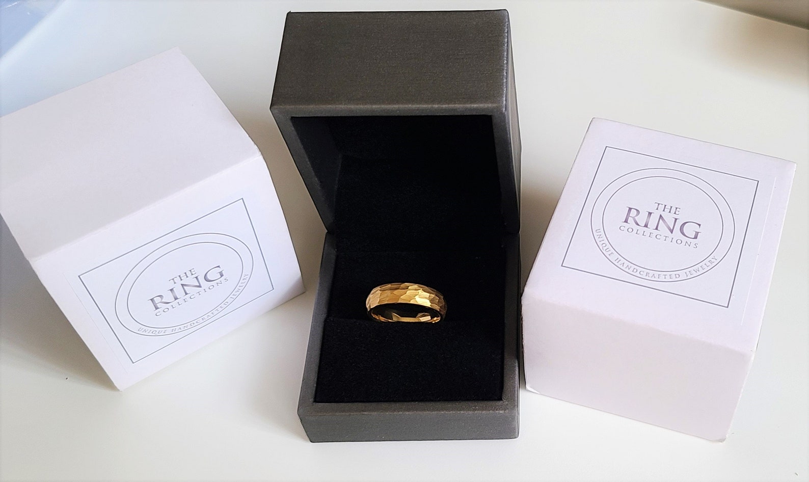 Black Tungsten Ring, Guitar String and Wood Inlay, Black Wedding Band ...