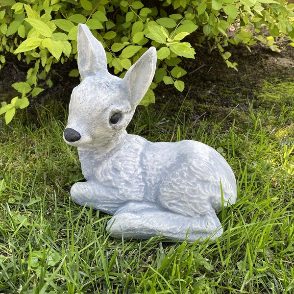 Concrete Deer Statues - Etsy