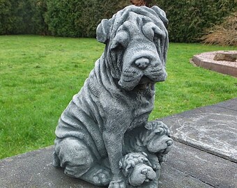 Shar Pei Garden Statue | Etsy