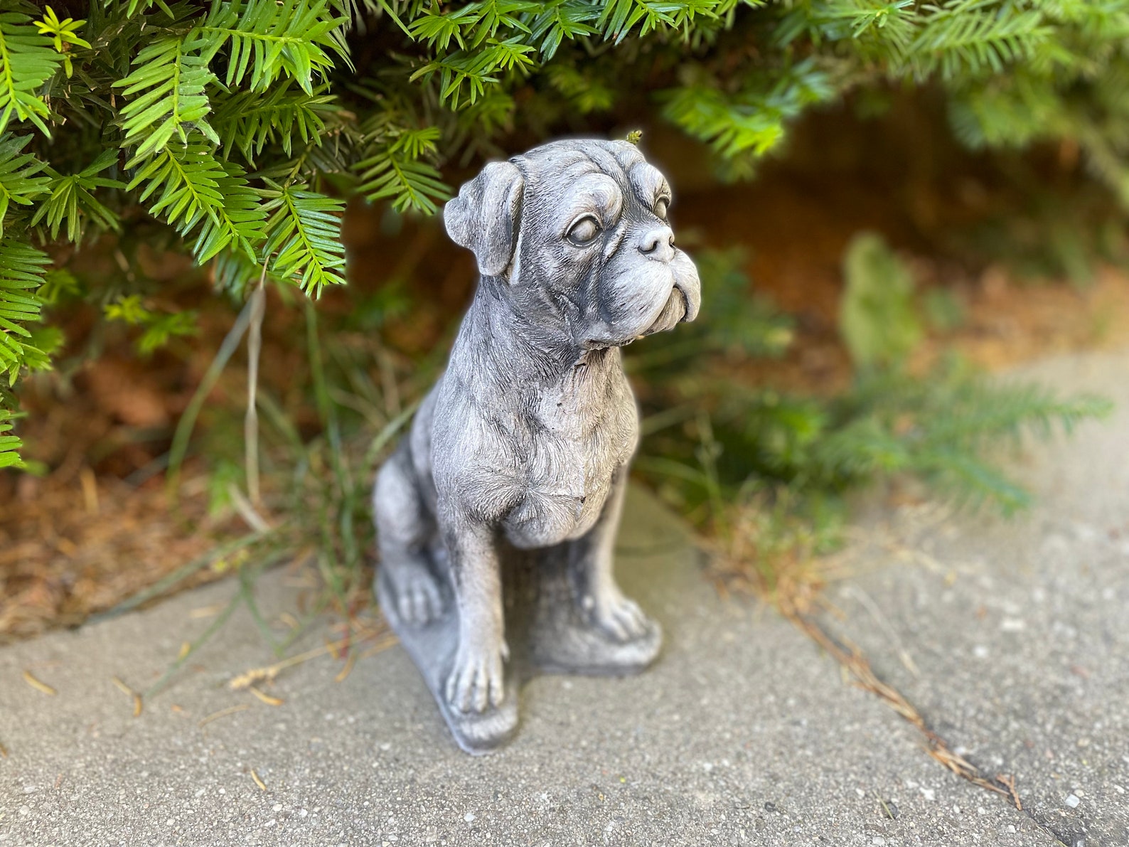 Boxer Dog Statue Little Mastiff Sculpture Boxer Dog Garden - Etsy