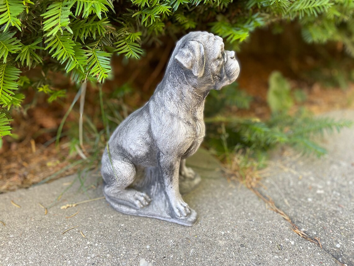 Boxer Dog Statue Little Mastiff Sculpture Boxer Dog Garden - Etsy
