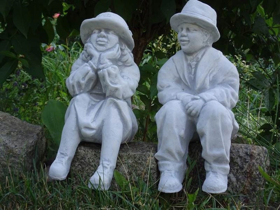 Grandma and Grandpa Sitting Statues Matrimony of Pensioners - Etsy